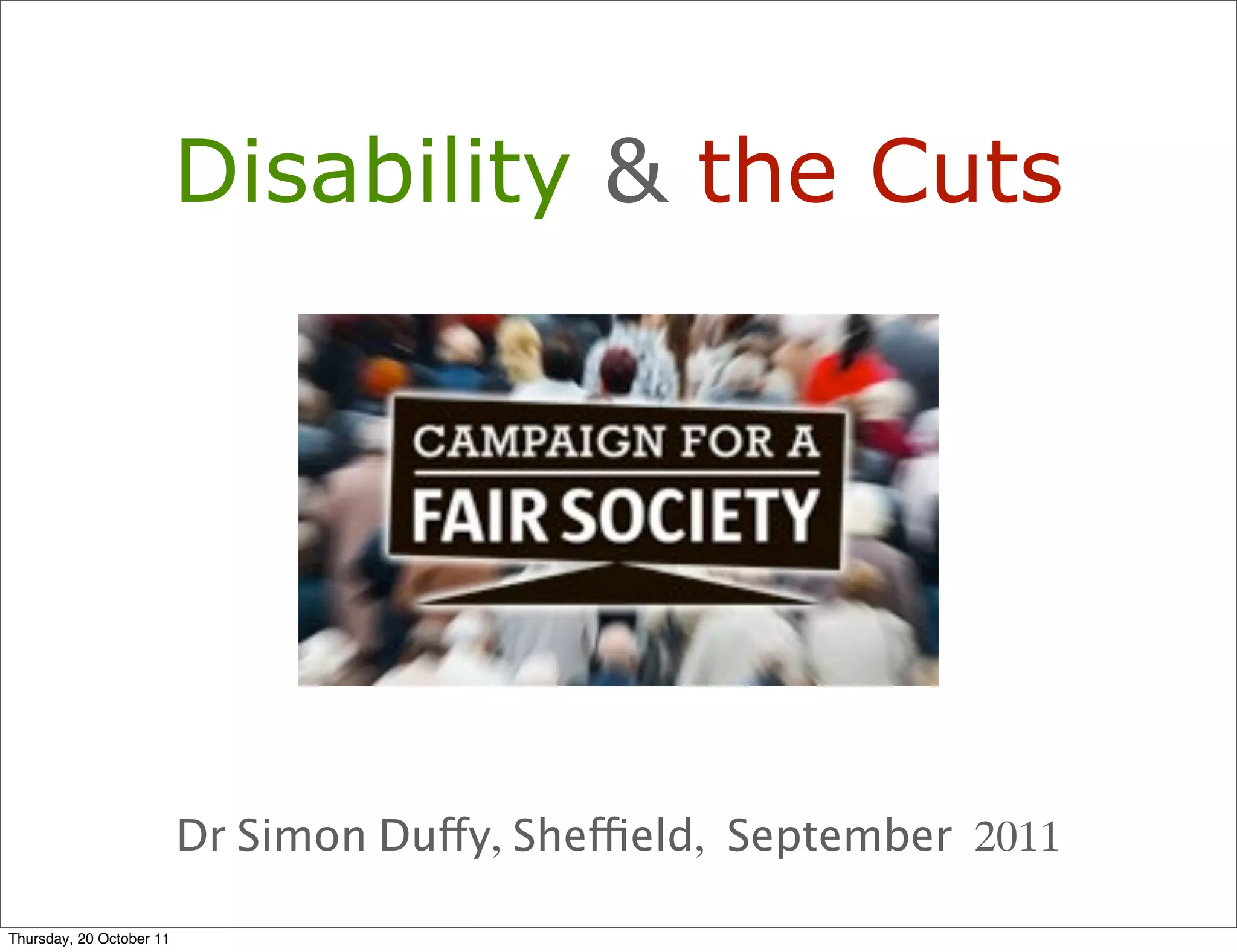 (186) disability & the cuts (september 2011) | PPT