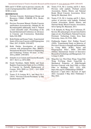 Study the Properties of Pervious Concrete with RHA, SCBA and ...