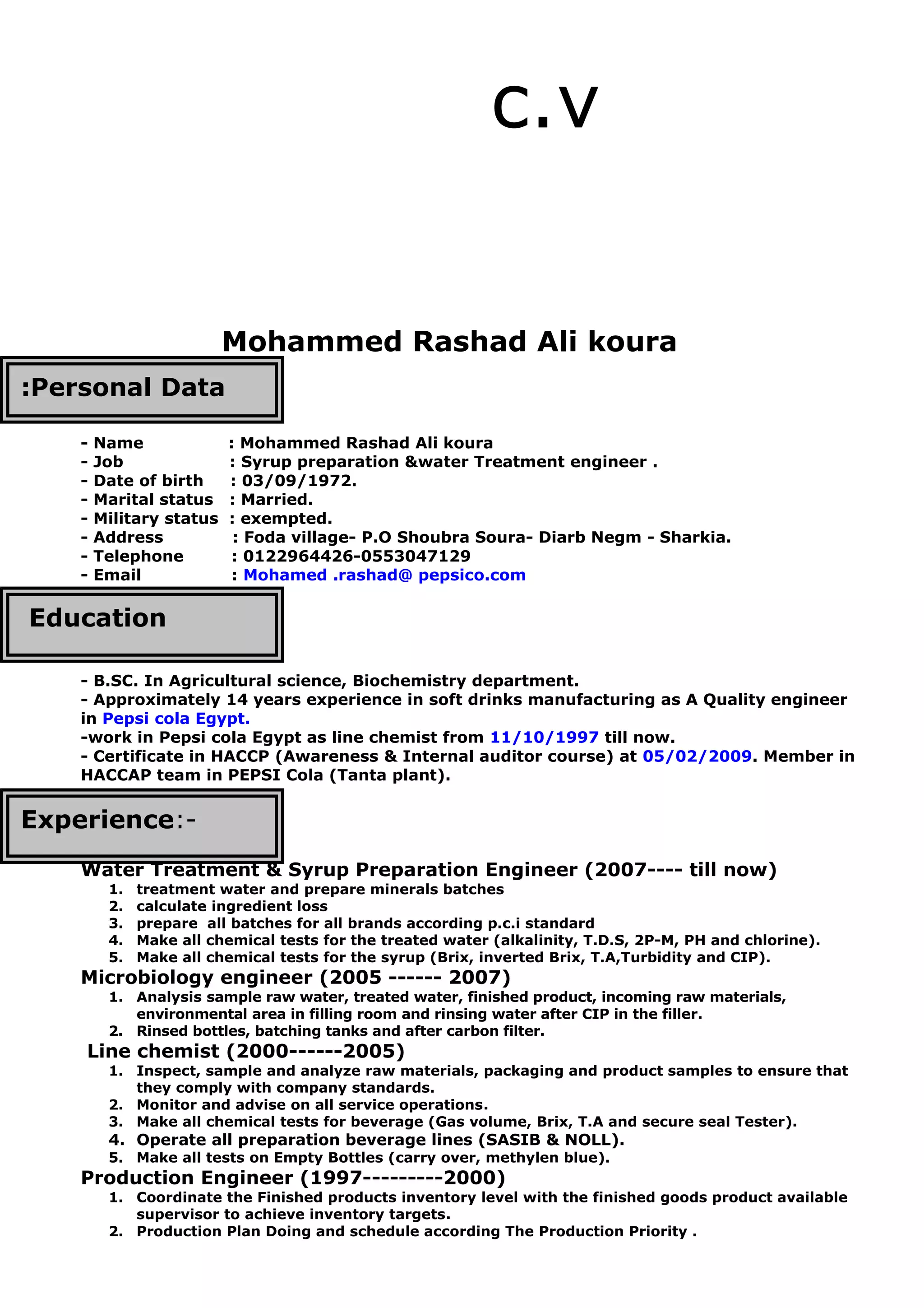 Mohamed Rashad C.V | PDF