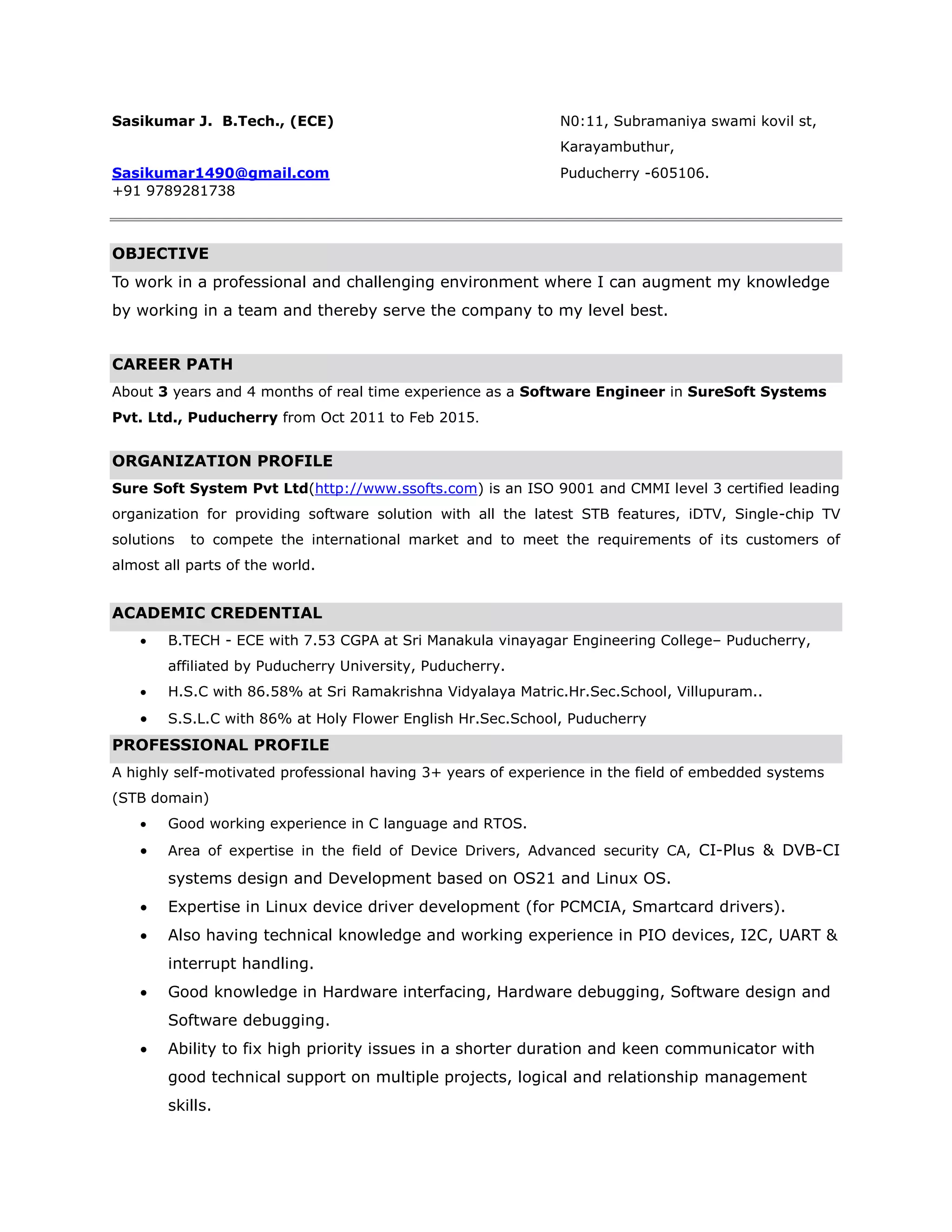 sasikumarj_resume | PDF