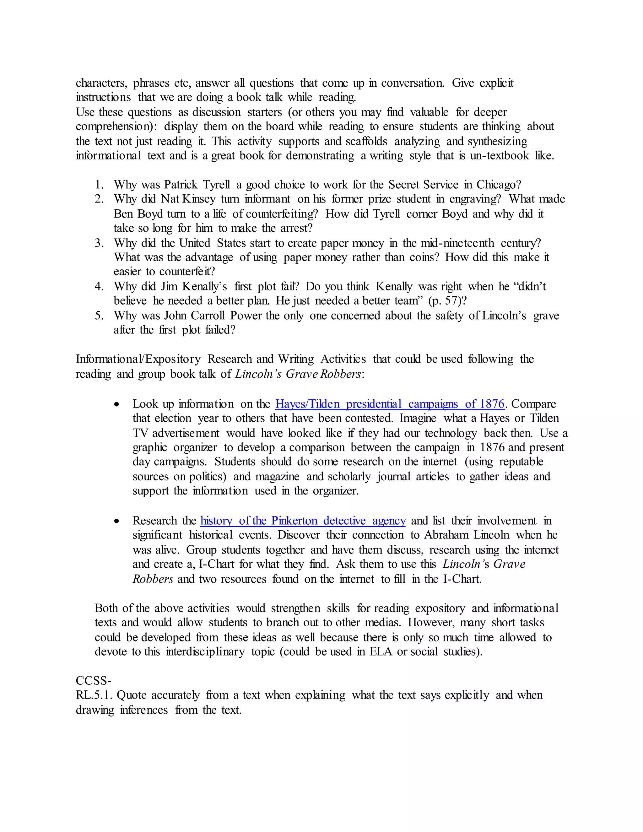 Informational-expository mini lesson | PDF