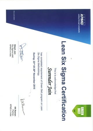 Six Sigma Green Belt Cetification | PDF