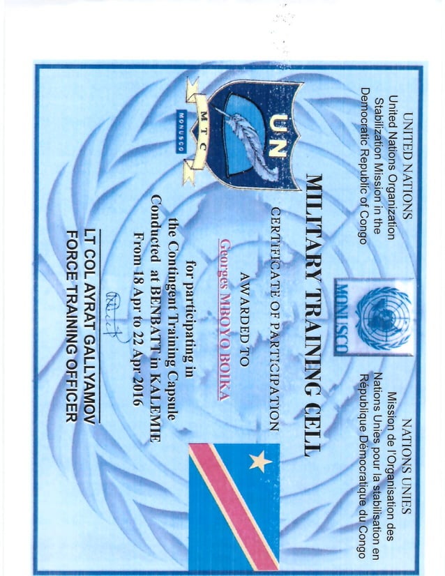 DIFFERENT UN CERTIFICATES & UNIVERSITY DIPLOMA FOR Mr George MBOYO | PDF