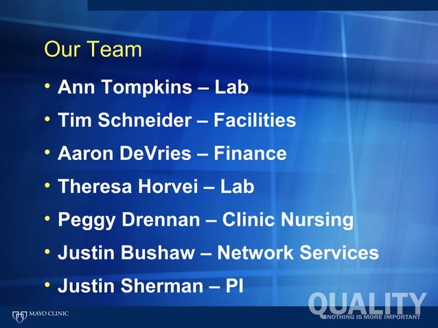 Quality Conference Presentation 9-30-09 | PPT