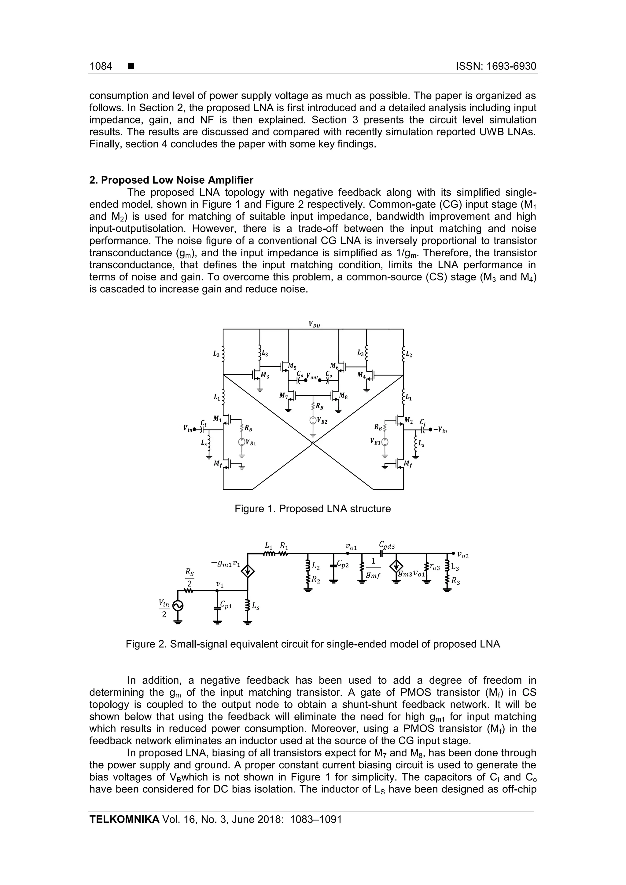 A New CMOS Fully Differential Low Noise Amplifier for Wideband Applications | PDF
