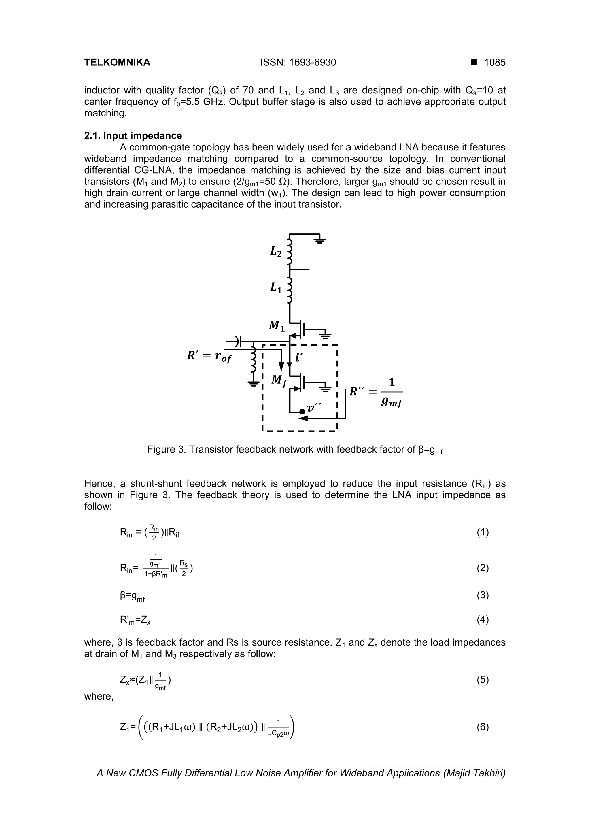 A New CMOS Fully Differential Low Noise Amplifier for Wideband ...