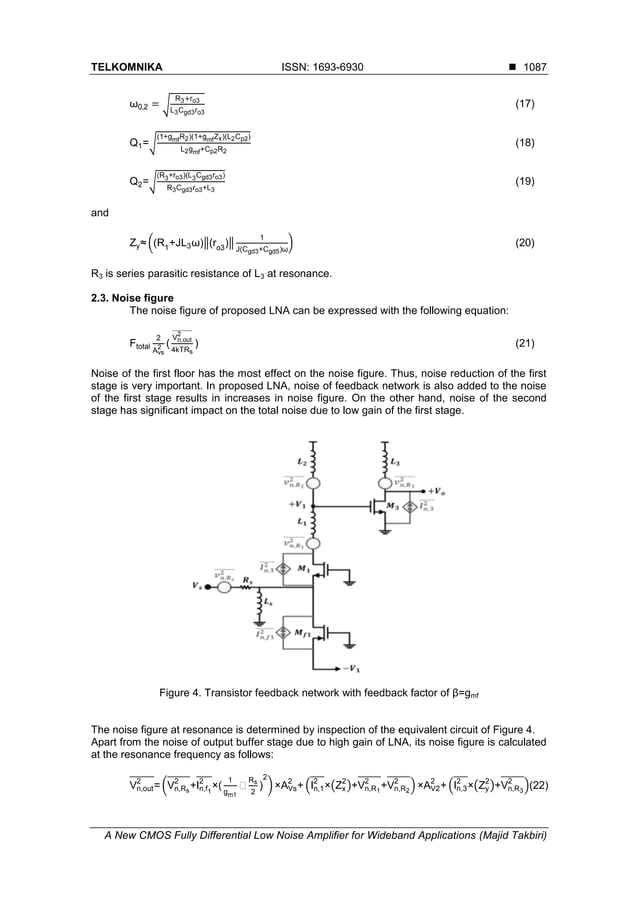 A New CMOS Fully Differential Low Noise Amplifier for Wideband Applications | PDF