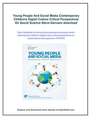 Young People And Social Media Contemporary Childrens Digital Culture ...