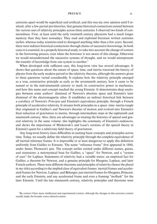 Relativity Principles And Theories From Galileo To Einstein Olivier ...