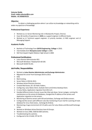 Sukumar Resume | PDF