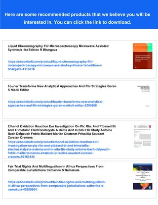 Ftir Microspectroscopy Selected Emerging Applications Noureddine Abidi ...