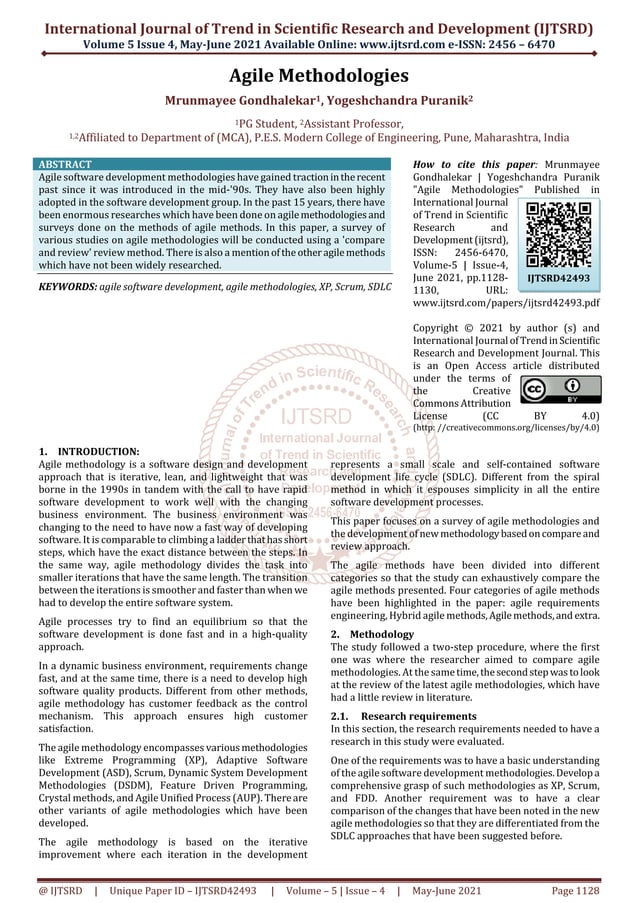 Agile Methodologies | PDF