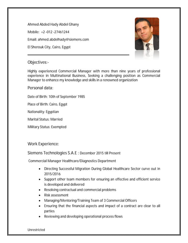 Ahmed Abdel Hady C.V 2016 | PDF