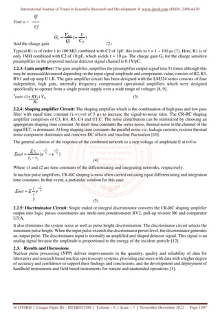 Design, Development and Simulation of Front End Electronics for Nuclear ...