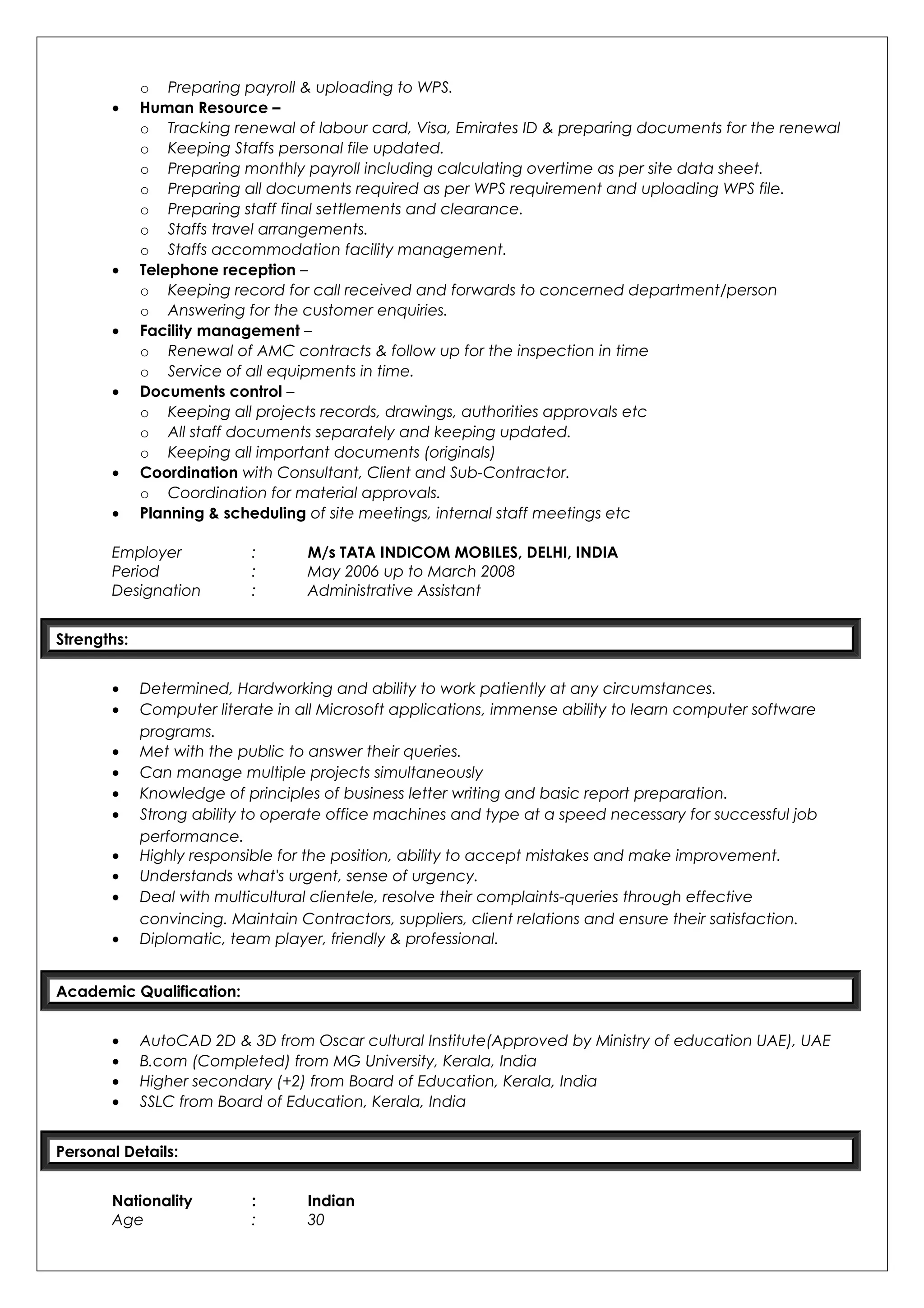 Nidhin Raj updated CV | DOC