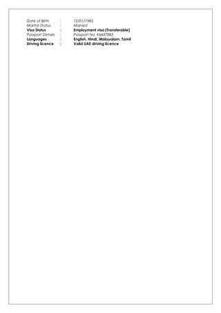 Nidhin Raj updated CV | DOC