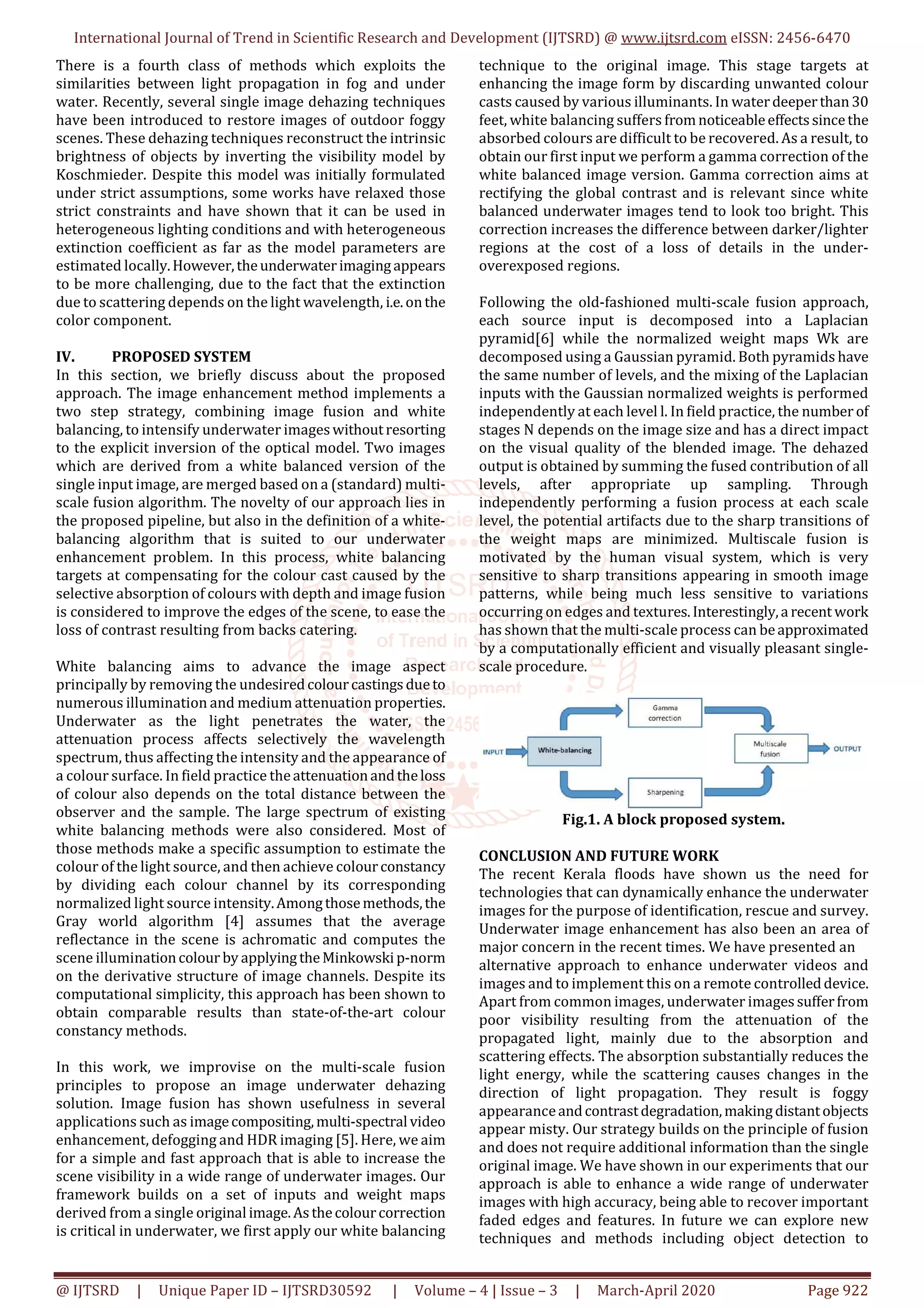 Literature Survey on Underwater Image Enhancement | PDF