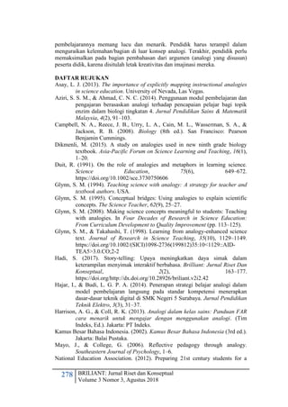 Kajian Pendekatan Analogi dalam Pembelajaran Biologi yang Berdayaguna | PDF