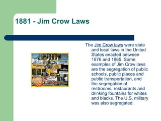 1881 jim crow laws | PPT