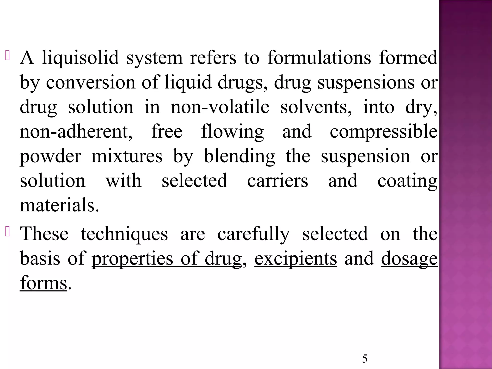 Liquisolid technology | PPT