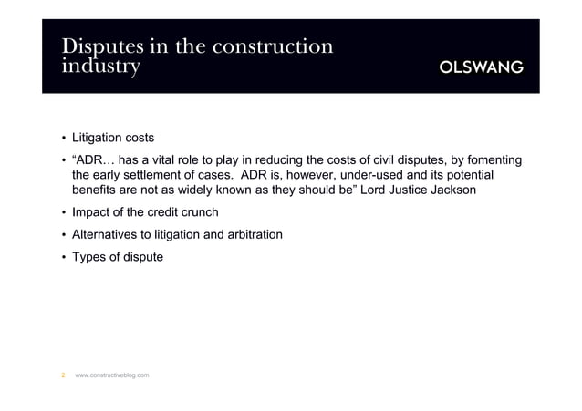 Early Dispute Resolution in the Construction Industry | PDF | Law