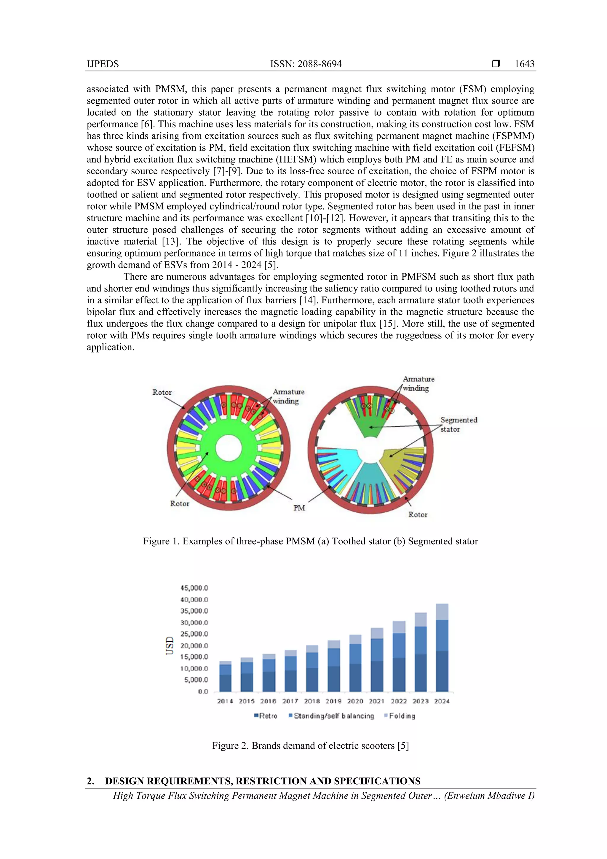 High Torque Flux Switching Permanent Magnet Machine In Segmented Outer Rotor Using Appropriate