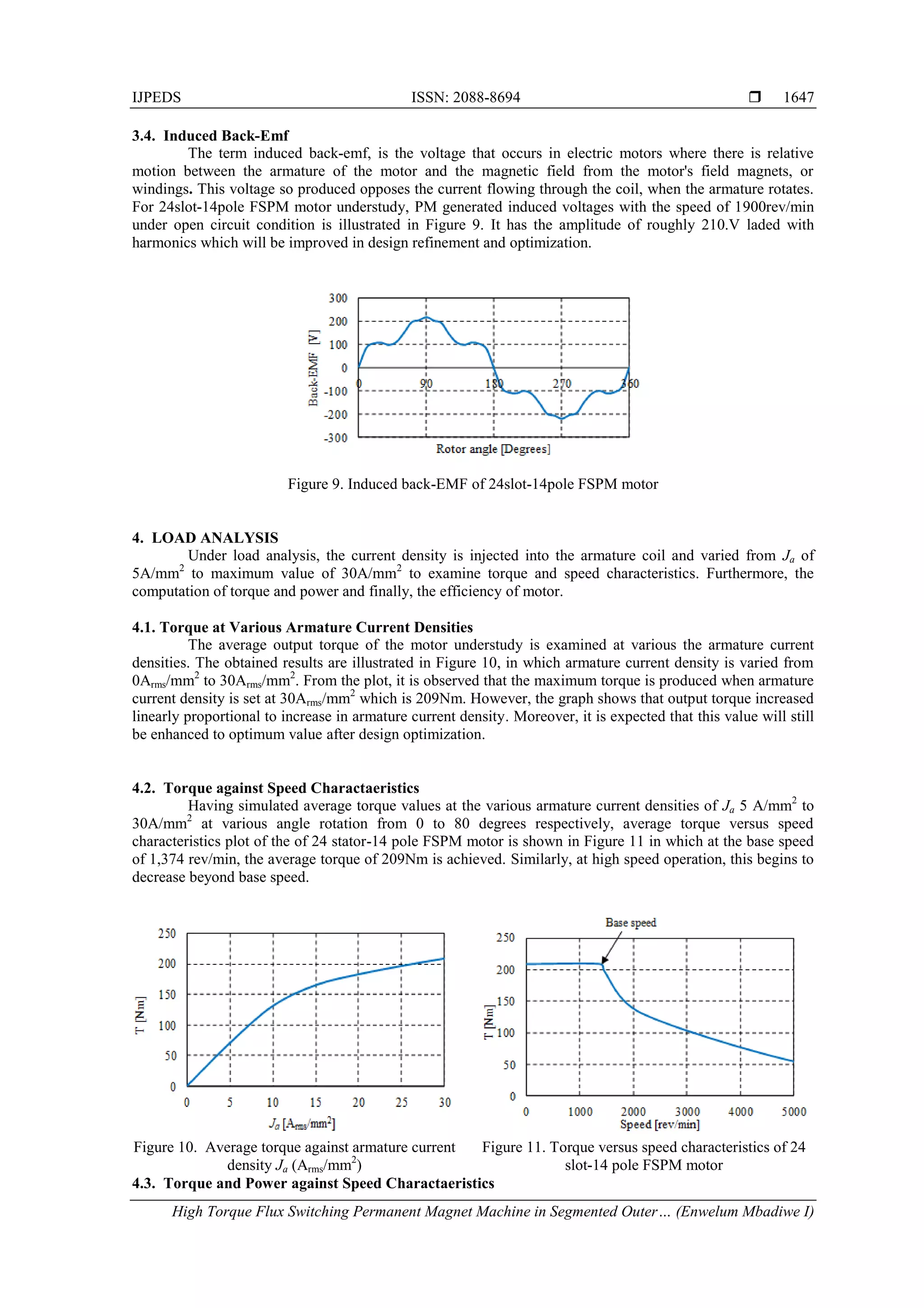 High Torque Flux Switching Permanent Magnet Machine In Segmented Outer Rotor Using Appropriate