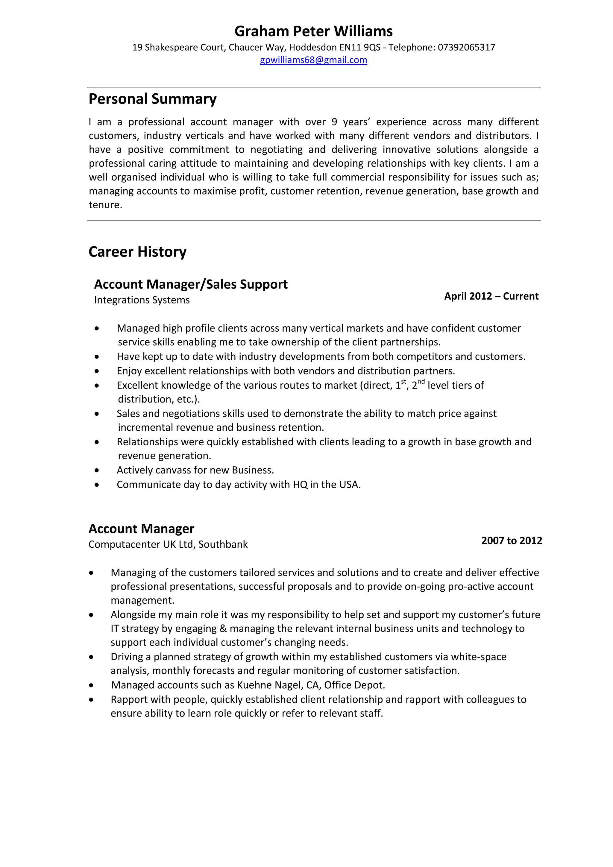 Graham Williams CV | PDF