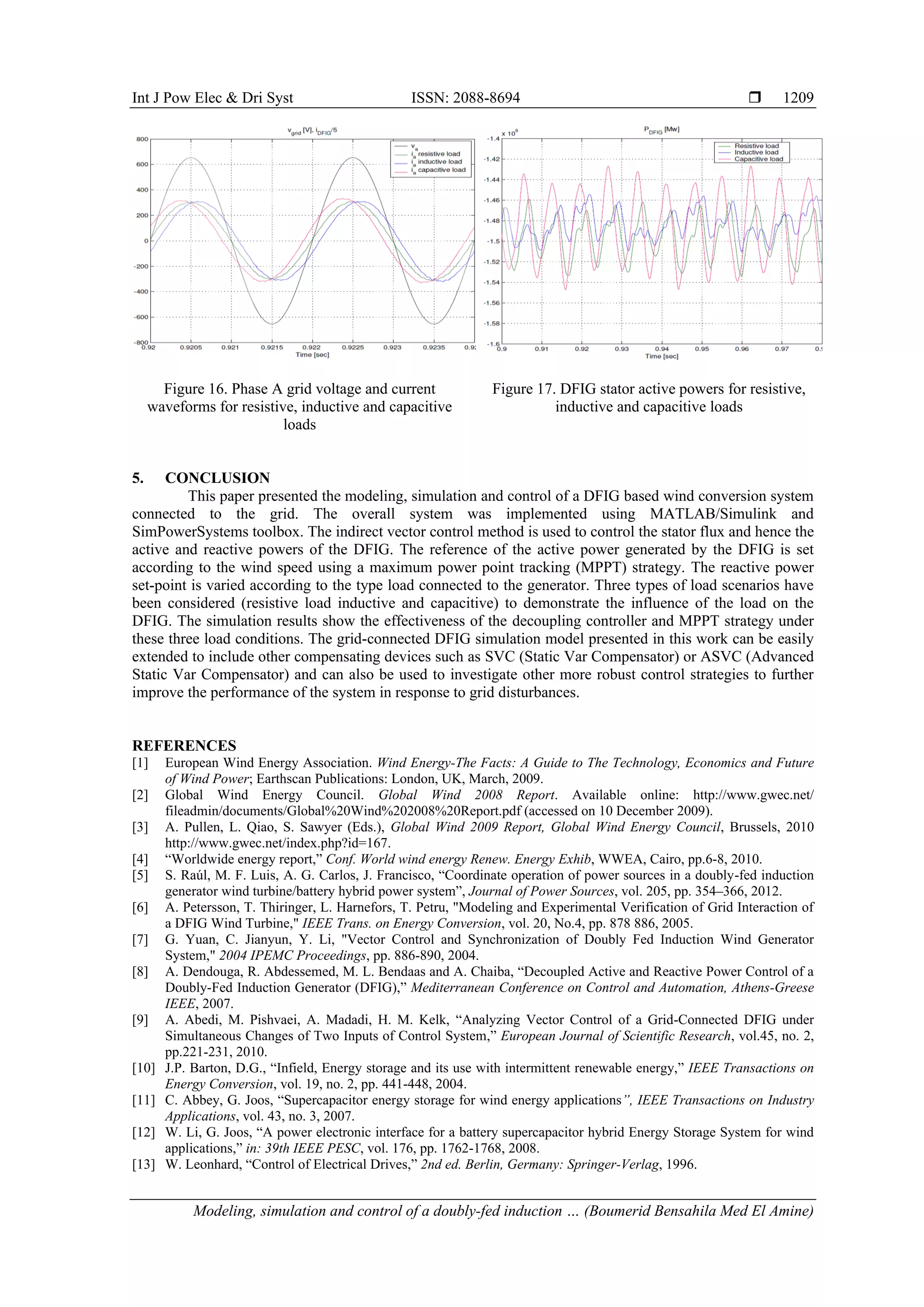 Modeling, simulation and control of a doubly-fed induction generator for wind energy conversion ...