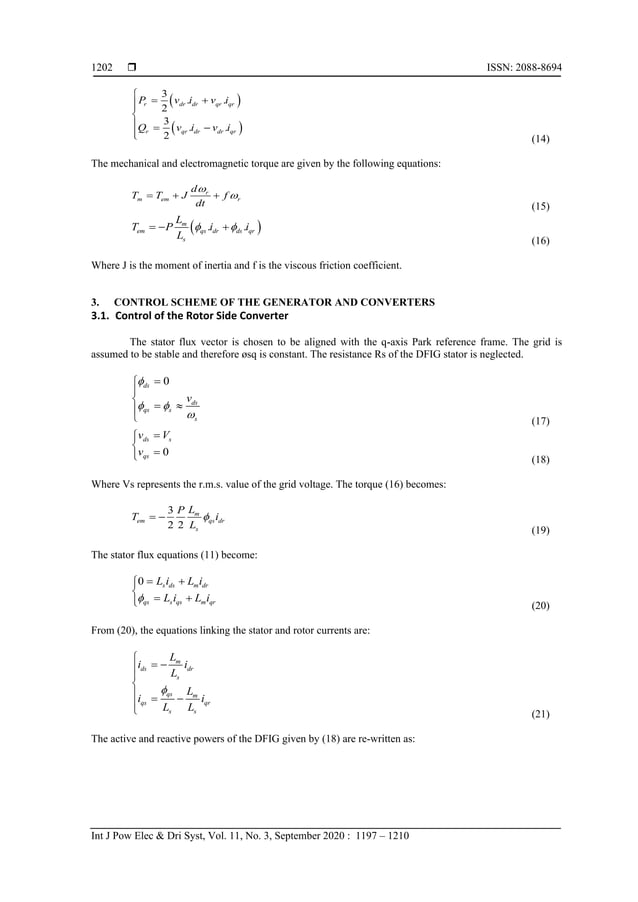 Modeling, simulation and control of a doubly-fed induction generator for wind energy conversion ...