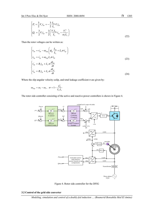 Modeling Simulation And Control Of A Doubly Fed Induction Generator For Wind Energy Conversion