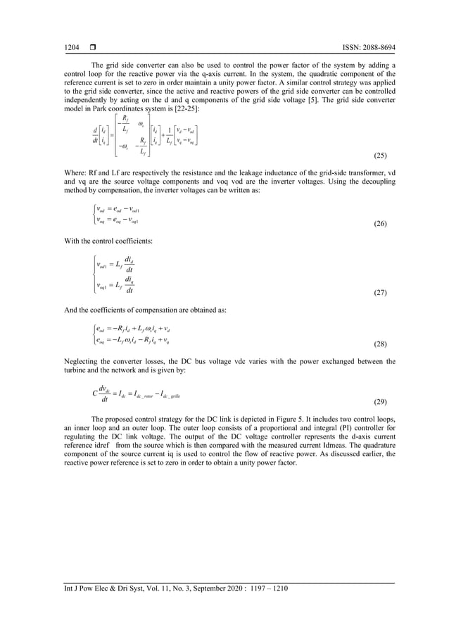 Modeling Simulation And Control Of A Doubly Fed Induction Generator