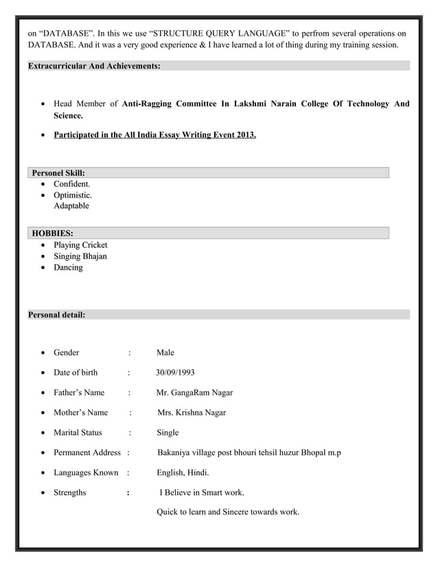 NARENDRA RESUME 1 | DOC