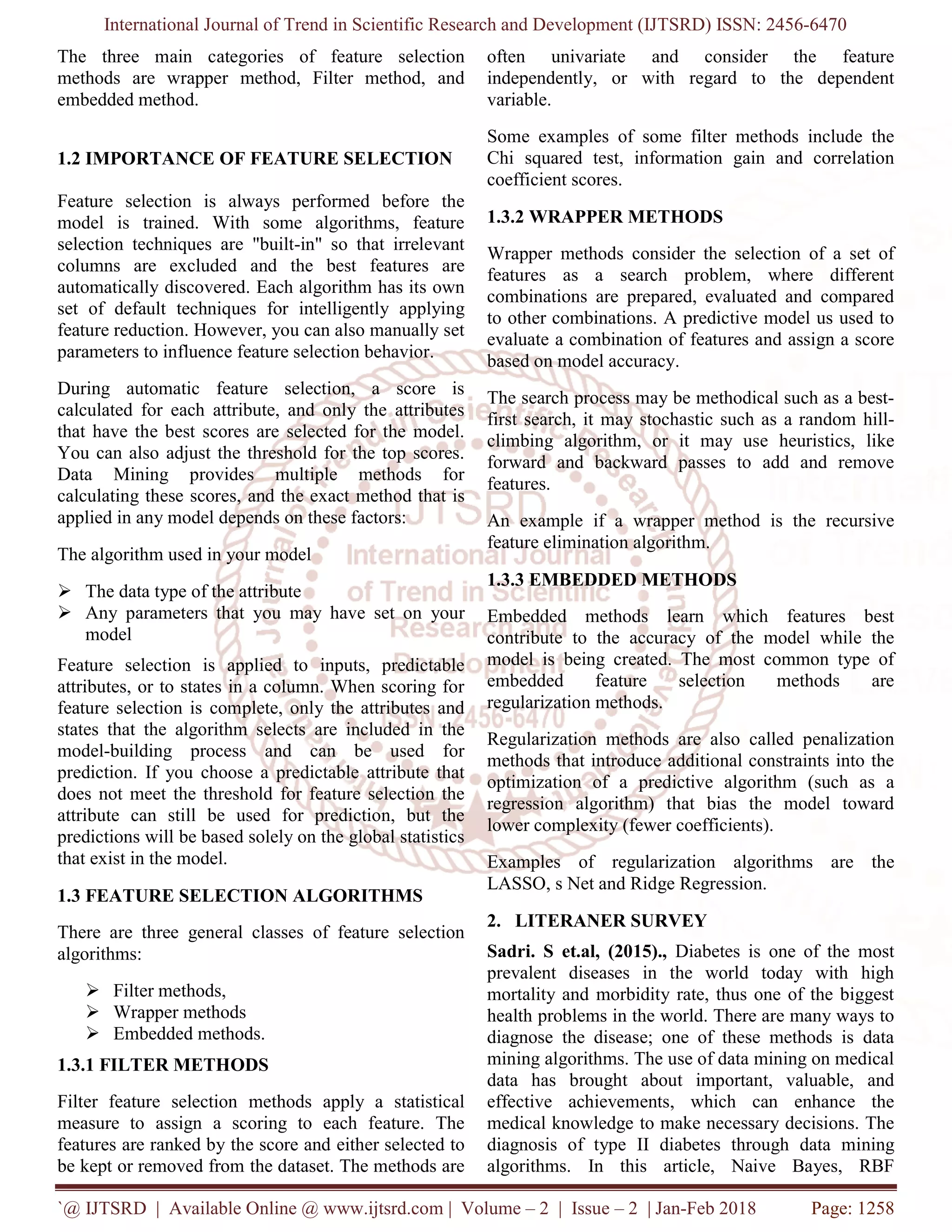 A Survey On Classification Of Feature Selection Strategies Pdf