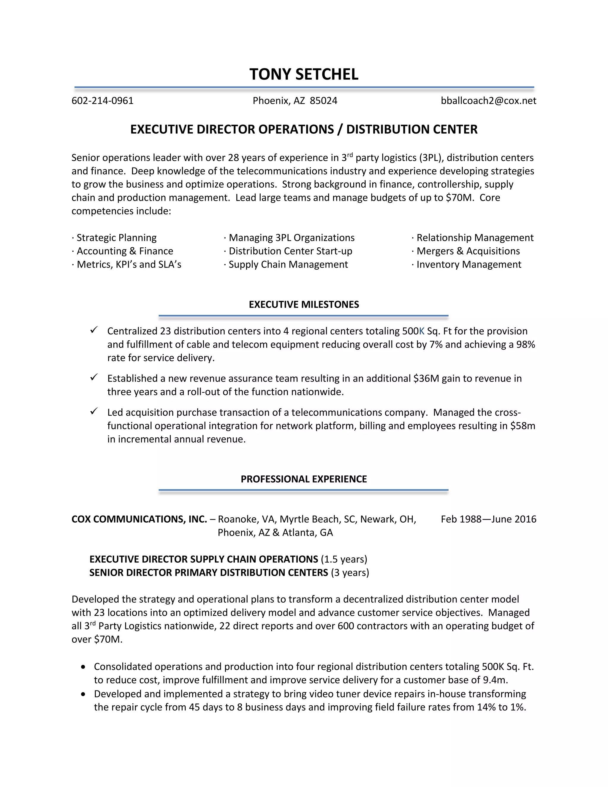 Tony Setchel Ops Res Final | PDF