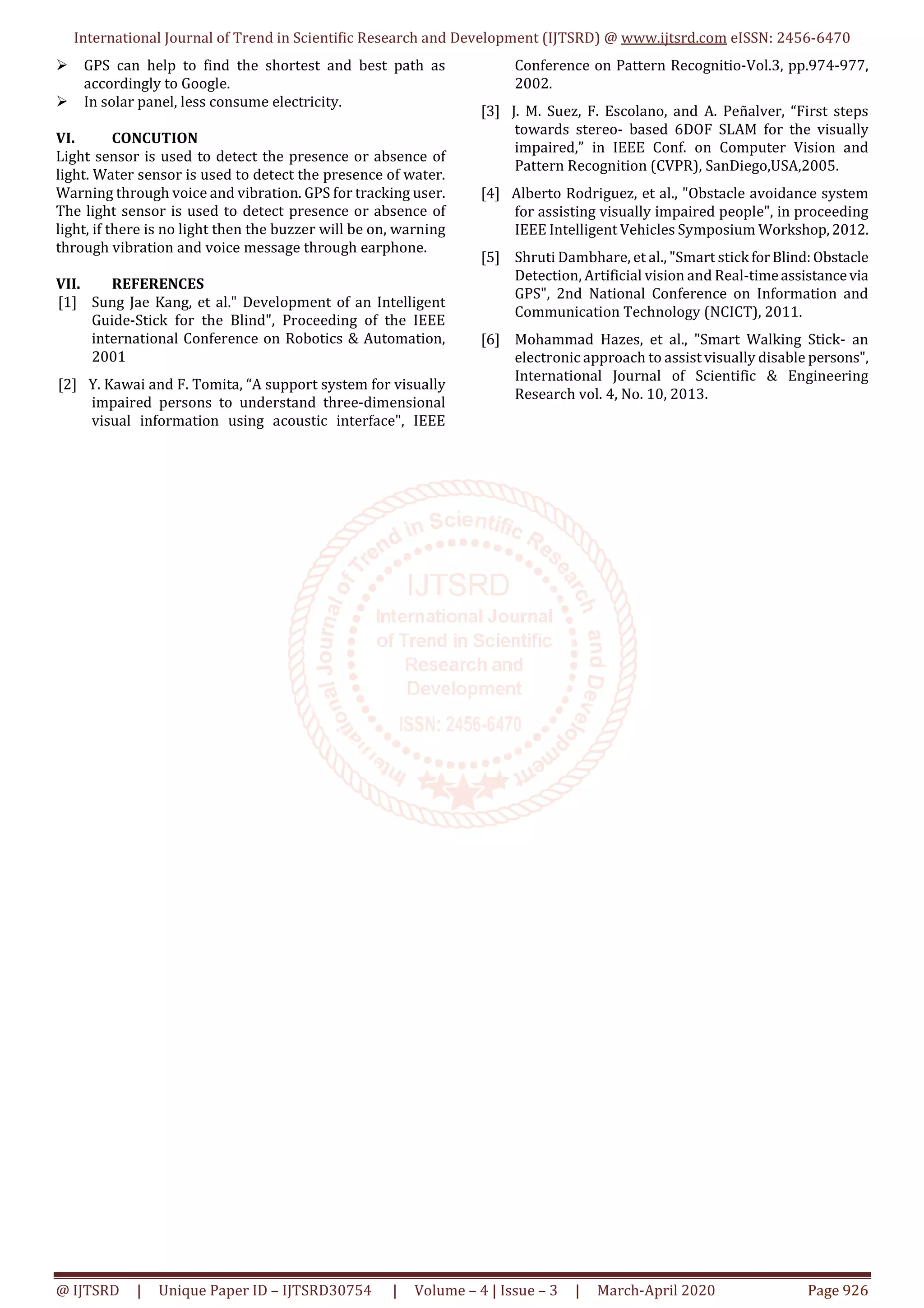 Smart Blind Stick Using Arduino Pdf