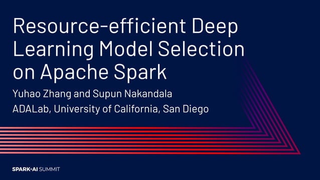 Resource Efficient Deep Learning Model Selection On Apache Spark Ppt