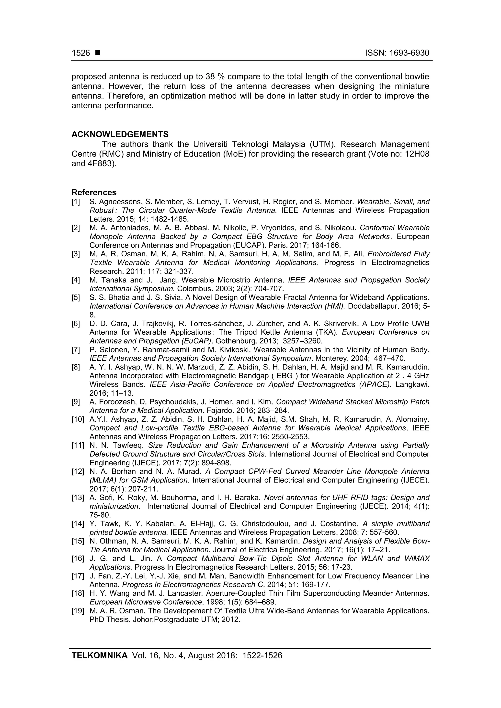 Meander bowtie Antenna for Wearable Application | PDF