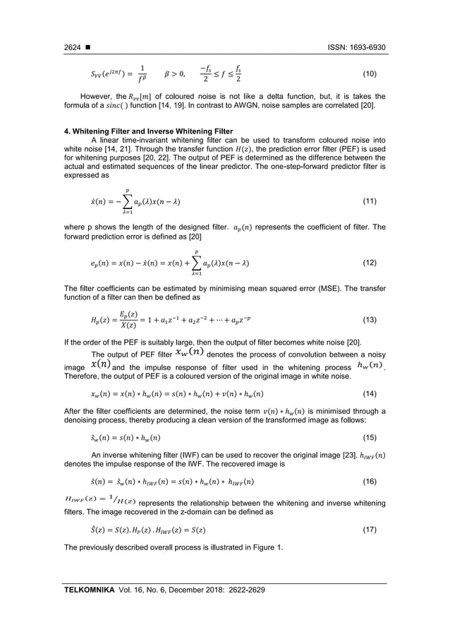 Underwater Image De-nosing using Discrete Wavelet Transform and Pre-whitening Filter | PDF ...