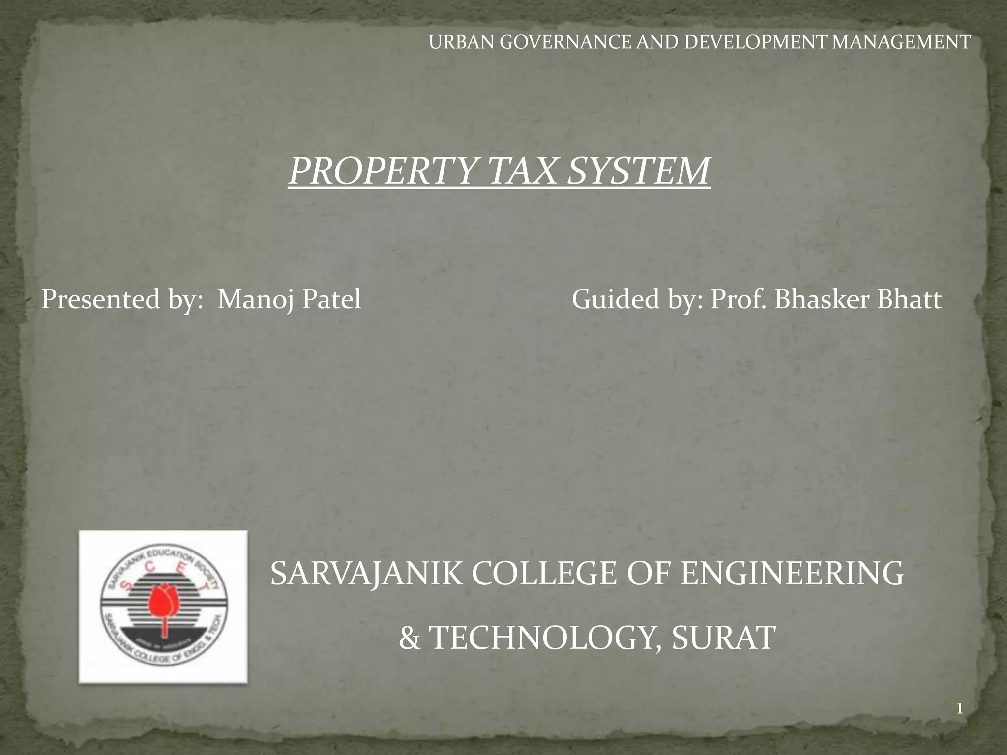 PROPERTY TAX SYSTEM | PPTX