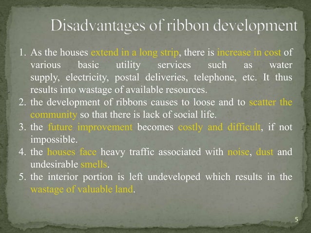 RIBBON DEVELOPMENT | PPTX | Home Improvement | Home & Garden