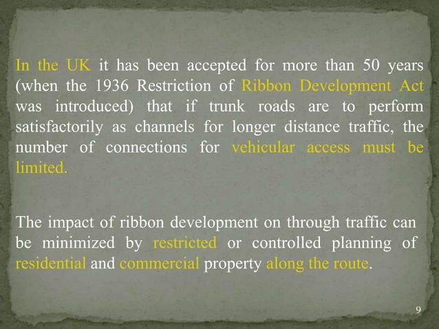 RIBBON DEVELOPMENT | PPTX | Home Improvement | Home & Garden