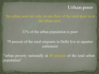 POVERTY HOUSING AND FINANCE: UNDERSTANDING THE URBAN POOR | PPTX