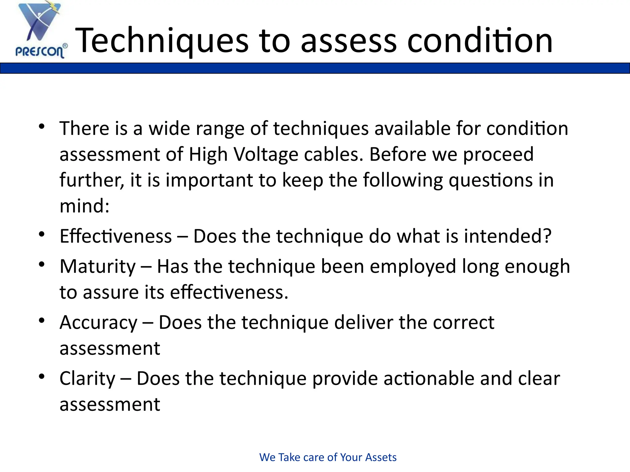 Presentation-Power-Cable-Condition-Assessment | PPTX | Physics | Science