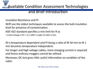 Presentation-Power-Cable-Condition-Assessment | PPTX | Physics | Science