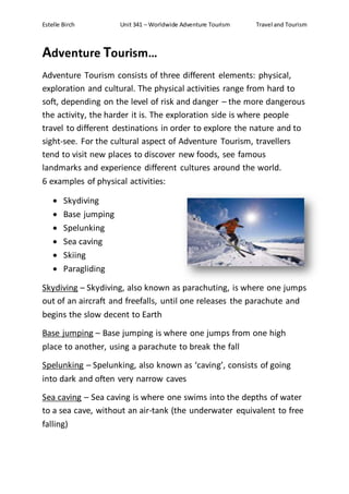 Adventure Tourism Report | DOCX