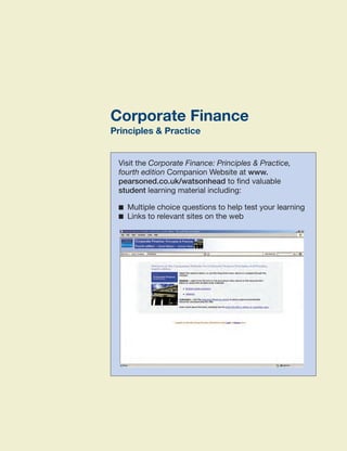 Corporate Finance Principles Practice 4th Edition Denzil Watson | PDF