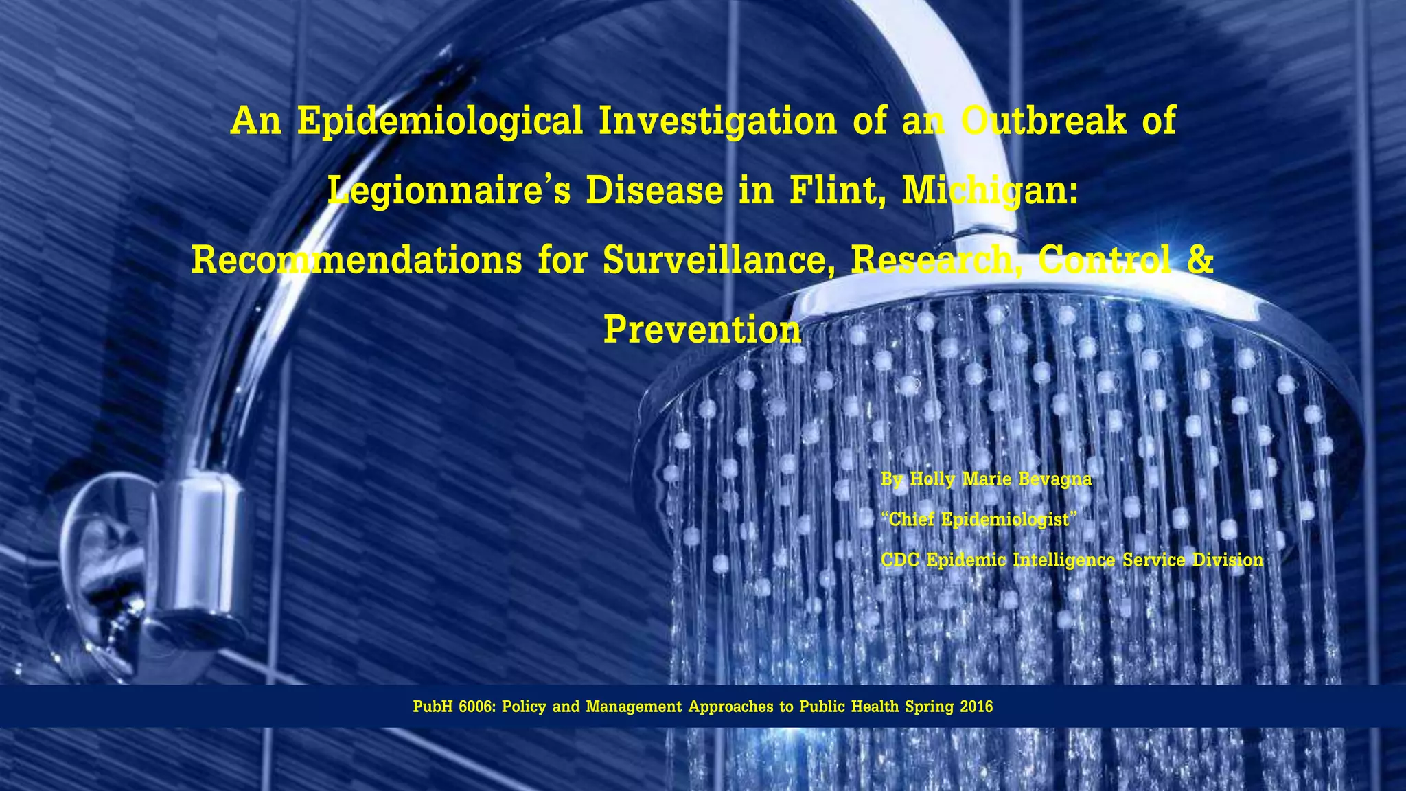 An Epidemiological Investigation of an Outbreak of Legionnaire's ...