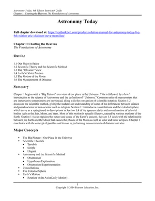 Solution Manual for Astronomy Today 8/E 8th Edition Eric Chaisson ...
