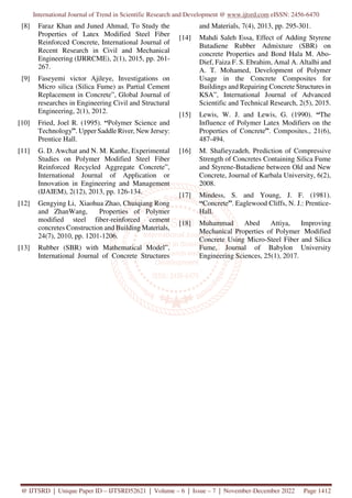A Review Paper on Properties of Concrete using Styrene Butadiene Rubber ...